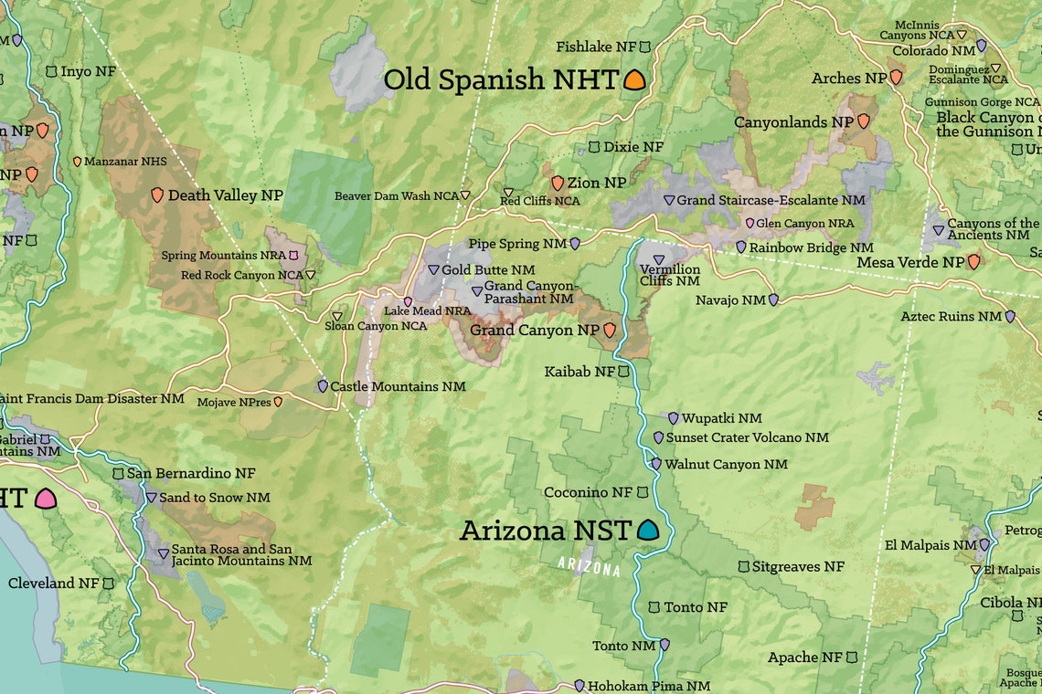 US National Trails System Map 24x36 Poster | Etsy