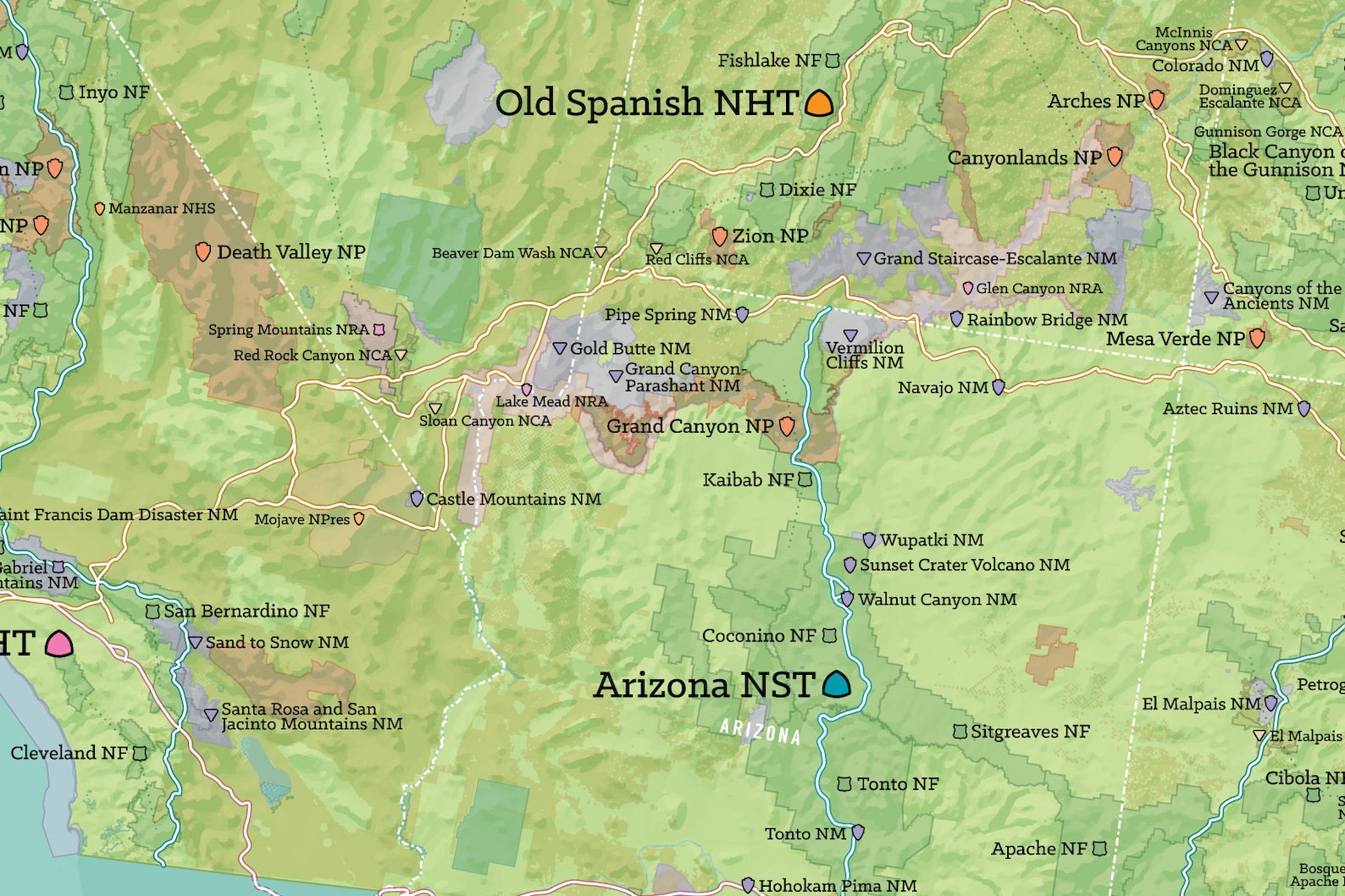 US National Trails System Map 24x36 Poster | Etsy
