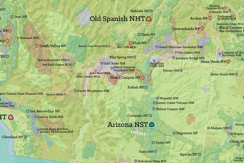 US National Trails System Map 24x36 Poster | Etsy