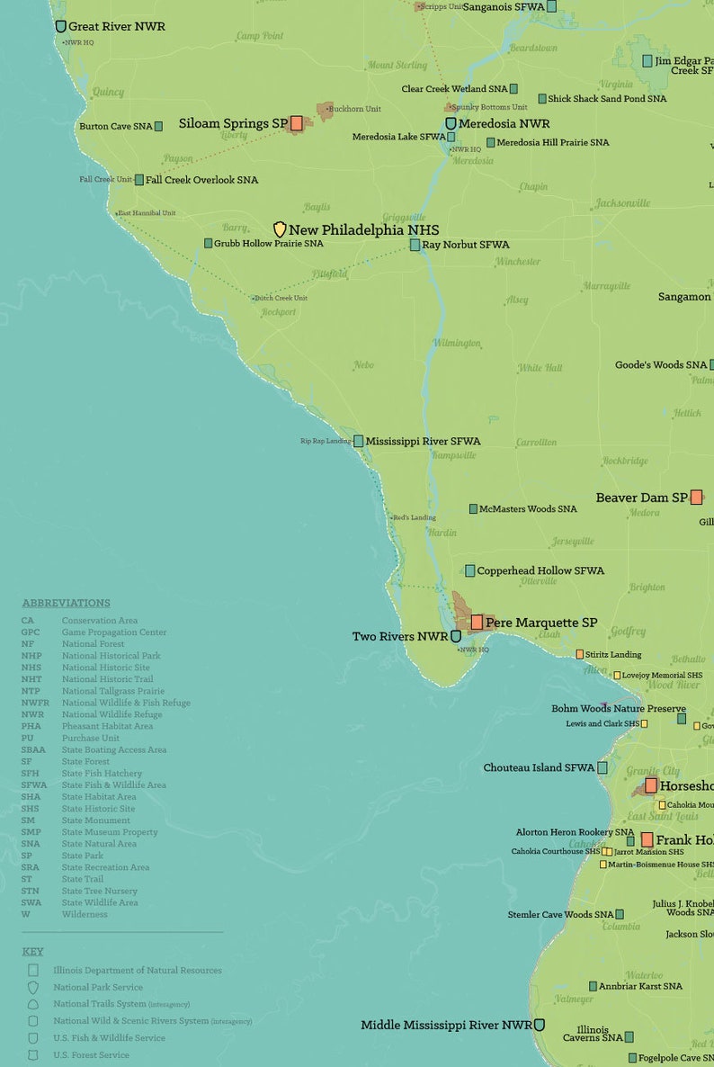 Illinois State Parks & Public Lands Map 24x36 Poster - Etsy
