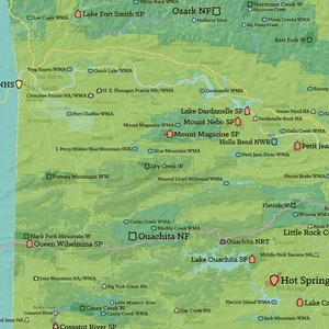 Arkansas State Parks & Federal Lands Map 18x24 Poster - Etsy