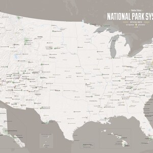US National Park System Units Map 24x36 Poster - Etsy