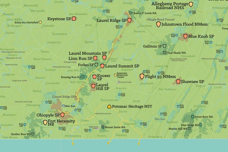 Pennsylvania State Parks & Public Lands Map 24x36 Poster - Etsy