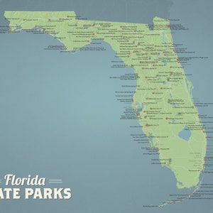 Florida State Parks Map 18x24 Poster - Etsy
