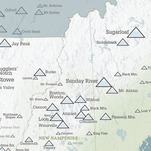 Northeast Ski Resorts Map 24x36 Poster - Etsy