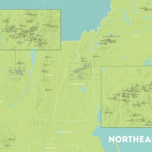 Northeast 111 4000 Footers Map 24x36 Poster - Etsy