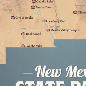 New Mexico State Parks Map 11x14 Print - Etsy