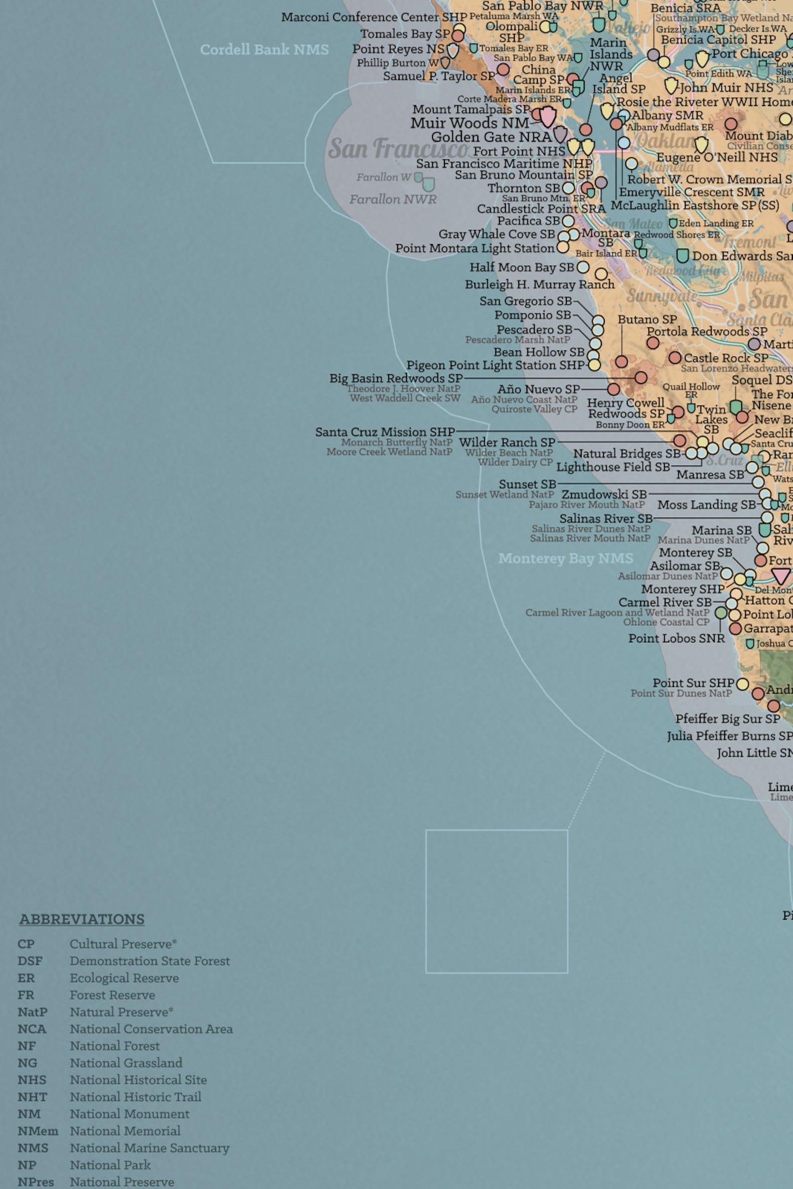 California State Parks & Federal Lands Map 24x36 Poster - Etsy