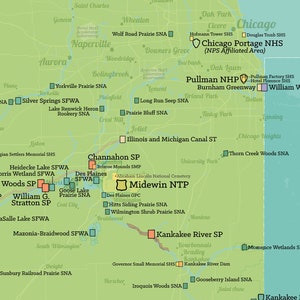 Illinois State Parks & Public Lands Map 24x36 Poster - Etsy