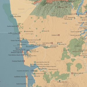 Washington State Parks & Federal Lands Map 24x36 Poster - Etsy