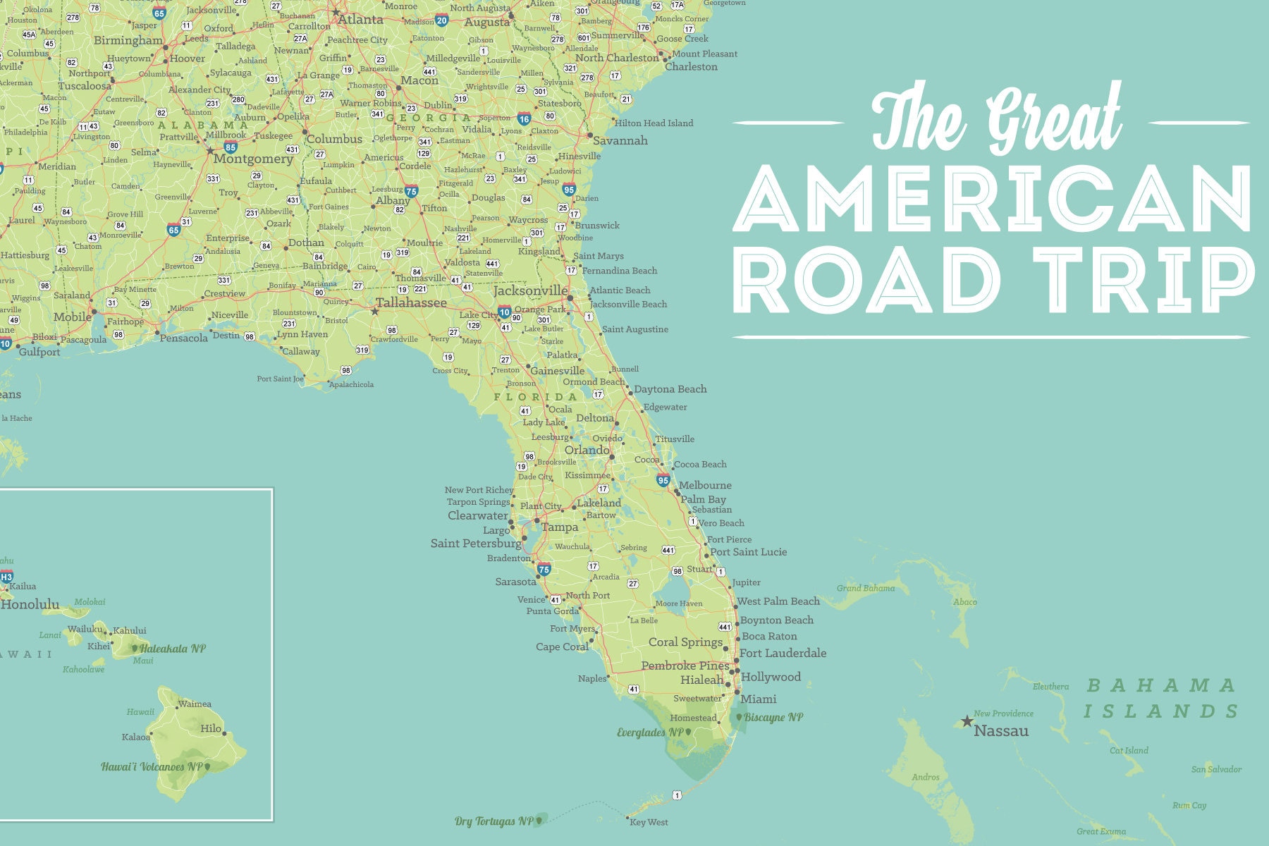 USA Road Trip & Travel Highway Tracing Map 24x36 Poster - Etsy