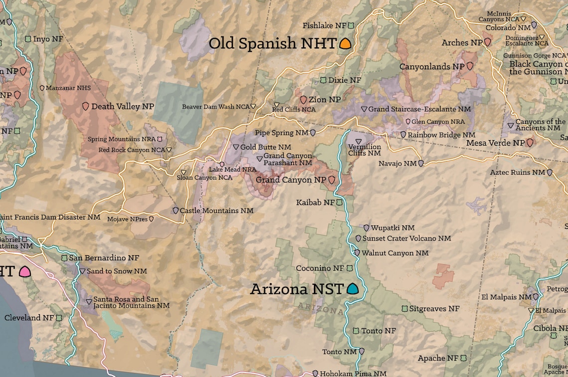 US National Trails System Map 24x36 Poster | Etsy