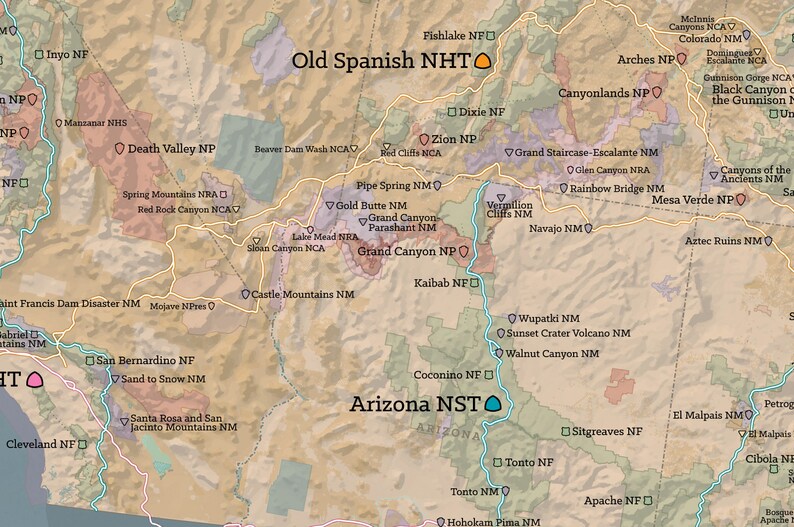 US National Trails System Map 24x36 Poster | Etsy