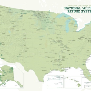 US National Wildlife Refuge System Map 24x36 Poster - Etsy
