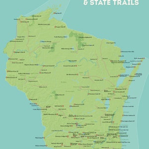 Wisconsin State Parks Map 18x24 Poster - Etsy