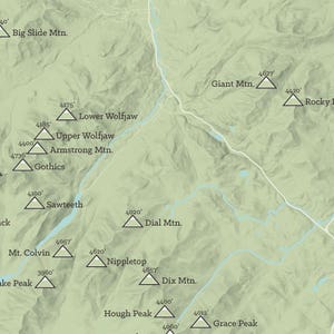 Adirondack High Peaks Map 18x24 Poster - Etsy
