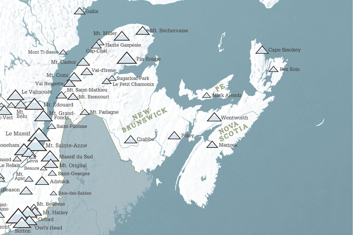 Canada Ski Resorts Map 24x36 Poster - Etsy