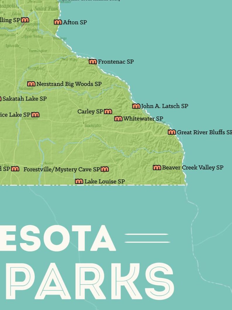 Minnesota State Parks Map 18x24 Poster - Etsy