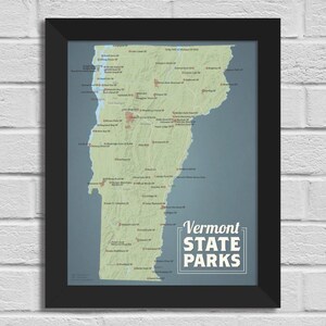 Vermont State Parks Map 11x14 Print - Etsy