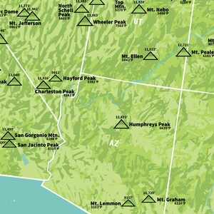 Ultra Prominent Peaks Map 18x24 Poster - 48 States - Etsy