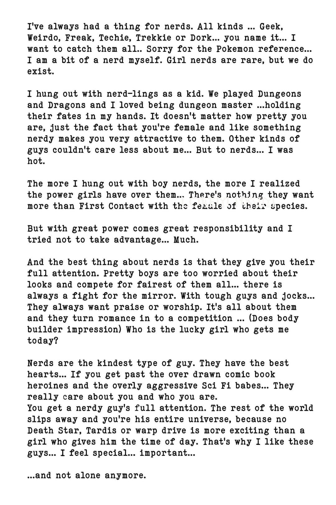 A Thing for Nerds Monologue Minimalist Screenprint, Screenwriting ...