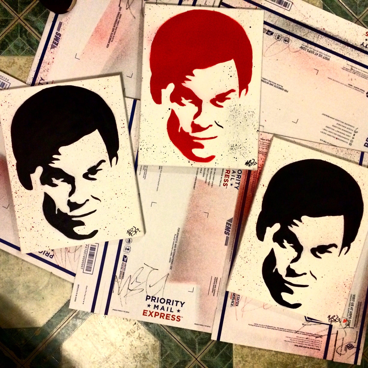 Dexter Showtime Painting Acrylic Canvas Paint Blood Splatter - Etsy