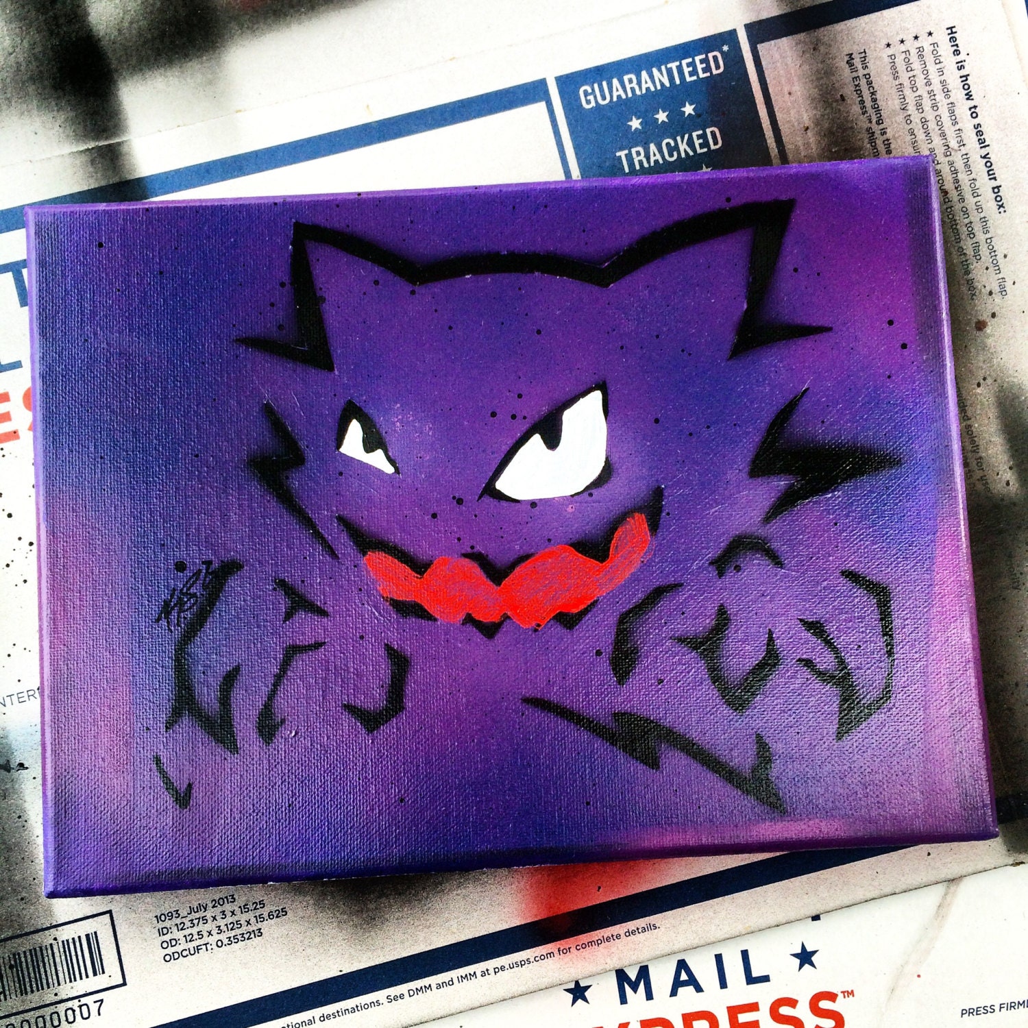 Haunter Pokemon Glow in the Dark Canvas Art Painting Purple | Etsy