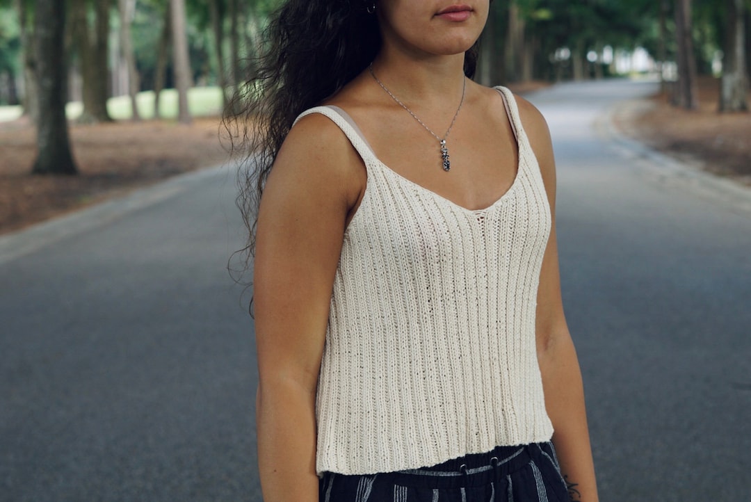 The Bonfire Tank Knitting Pattern • Tank Top Knitting Pattern • ribbed ...