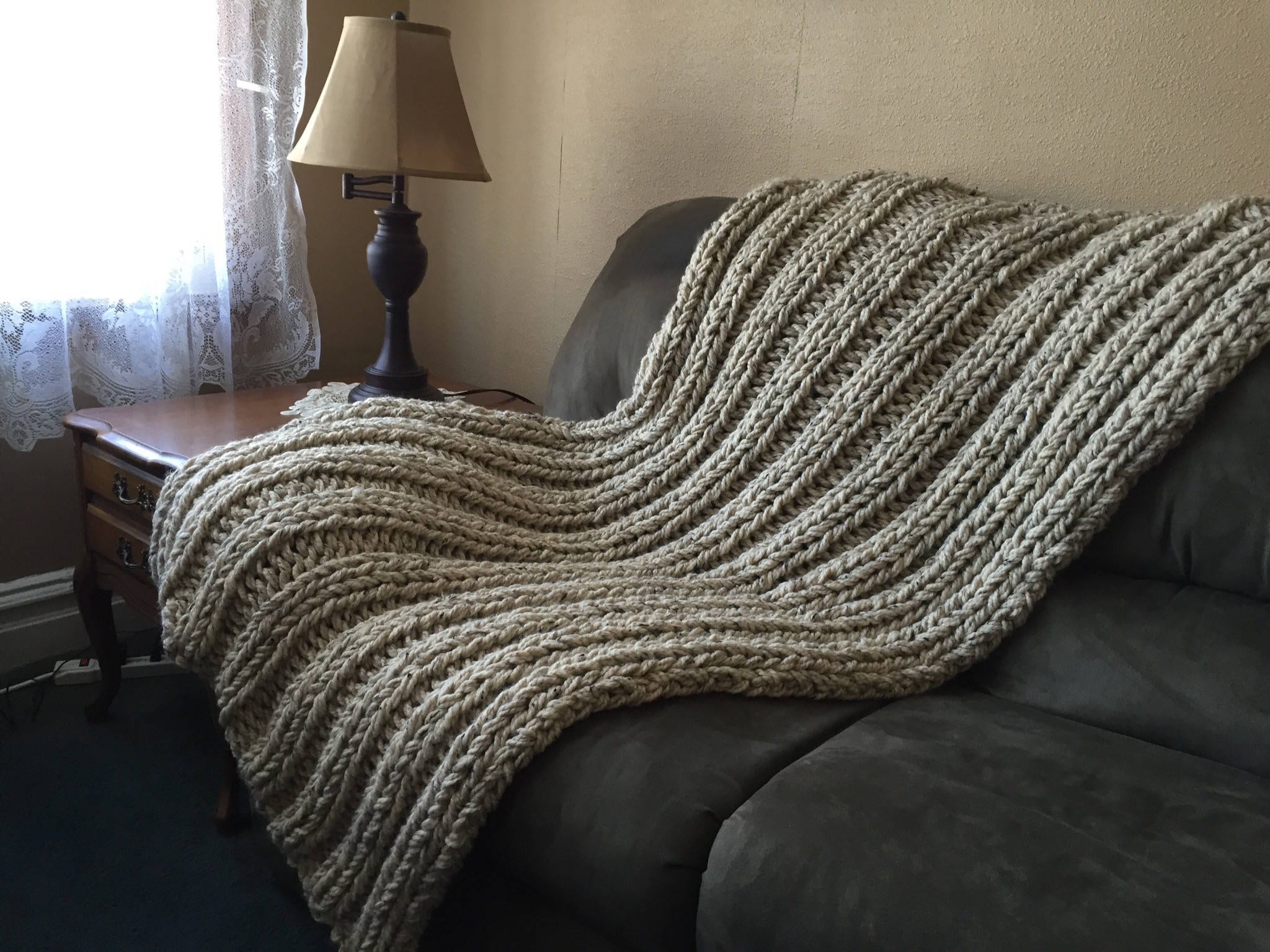 KNITTING PATTERN Chunky Knit Blanket Knit Blanket Pattern Chunky ...