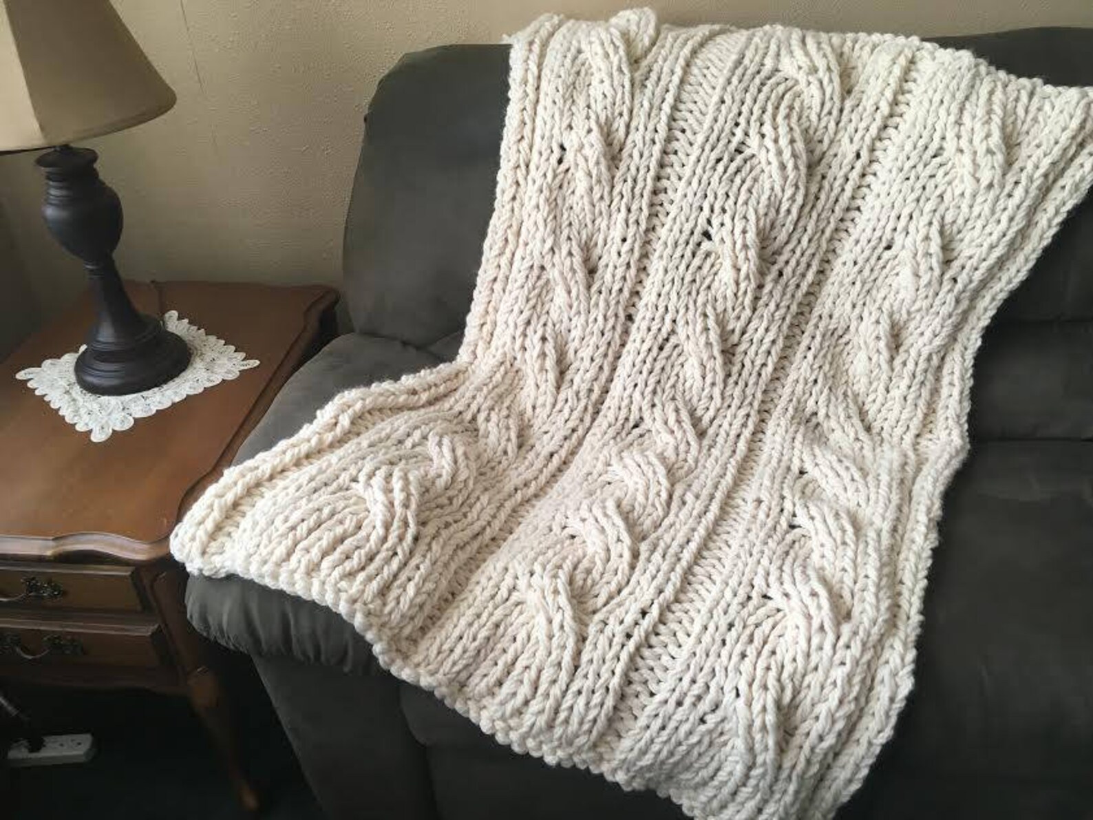 KNITTING PATTERN Chunky Cable Knit Blanket Cable Knit - Etsy
