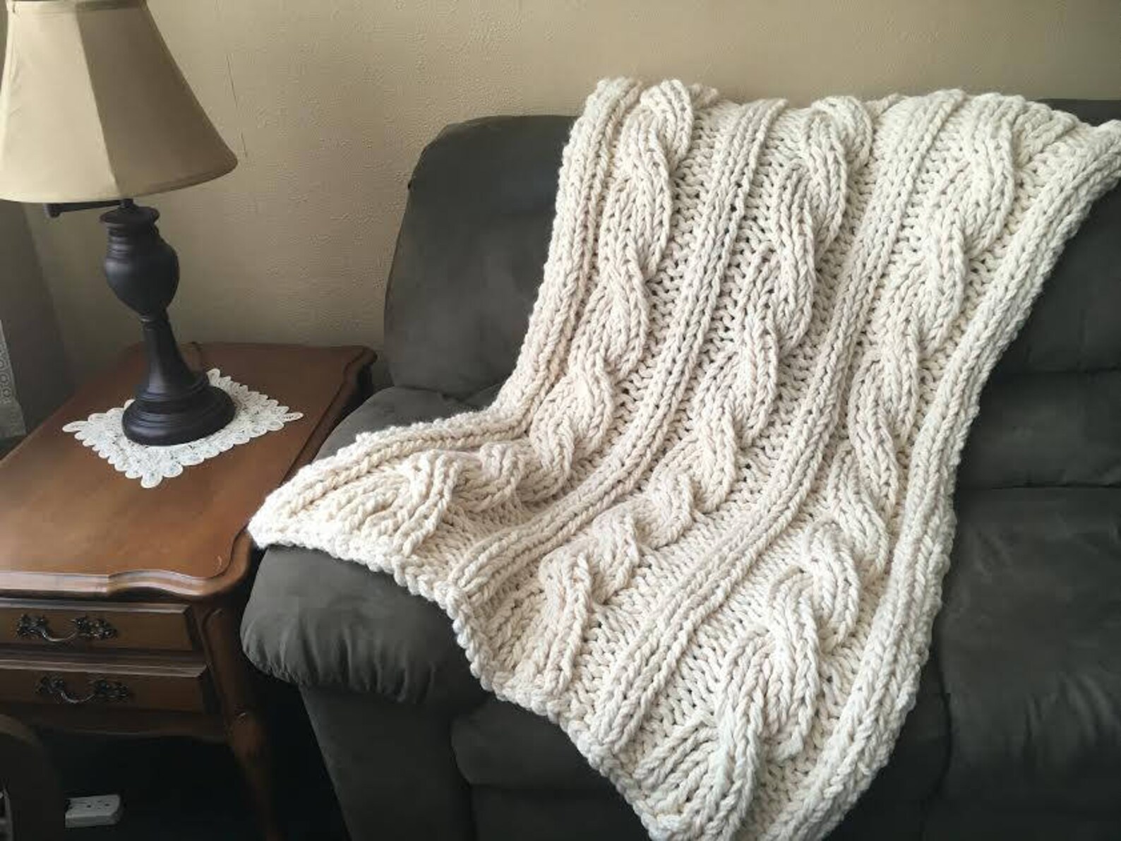 KNITTING PATTERN Chunky Cable Knit Blanket Cable Knit - Etsy