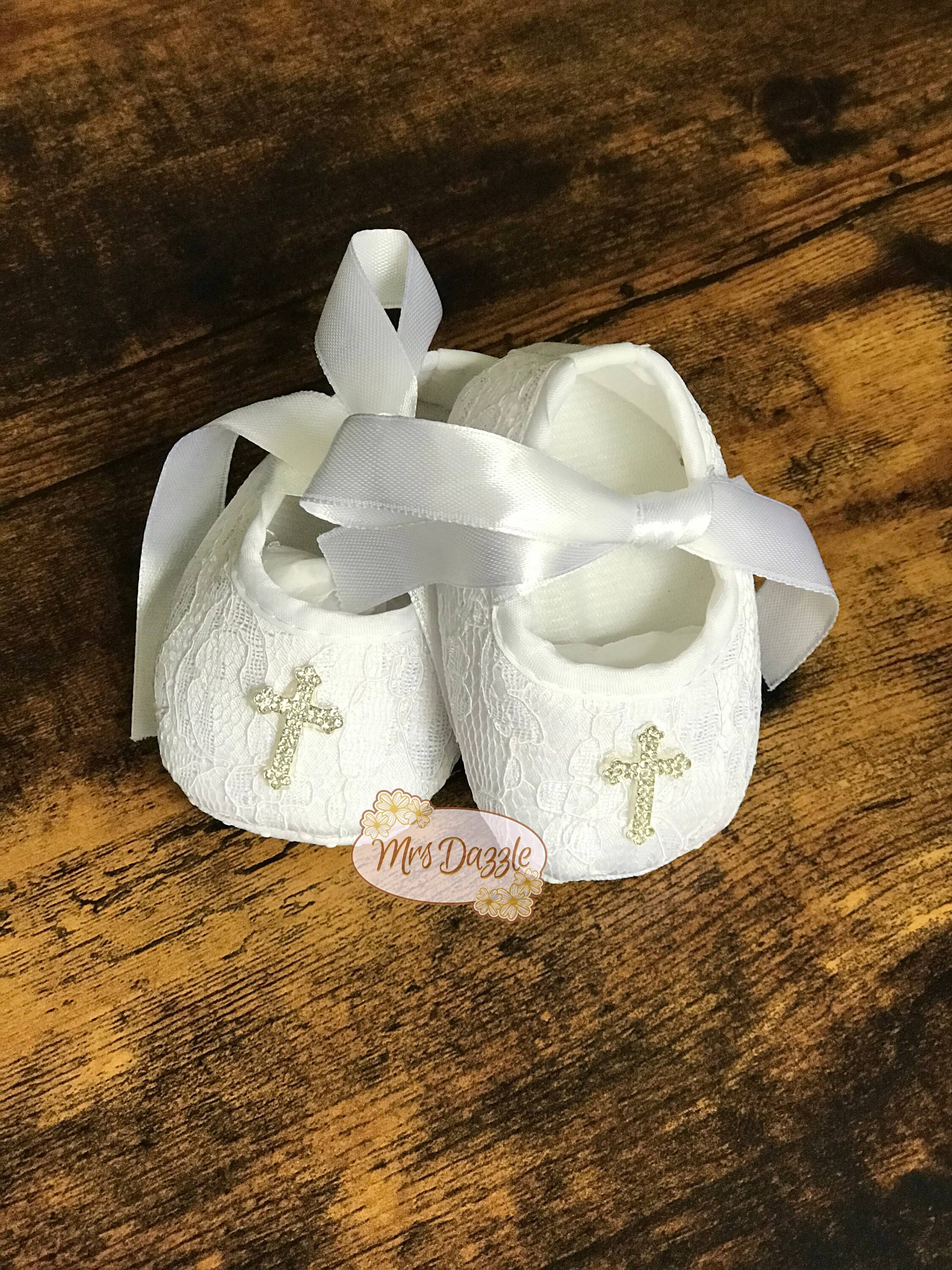 Baby christening shoes baby baptism shoesbaby cross | Etsy