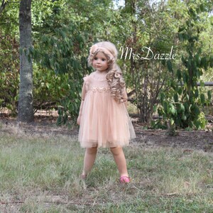 Beige Flower Girl Dress,champagne Flower Girl Dress,country Flower Girl ...