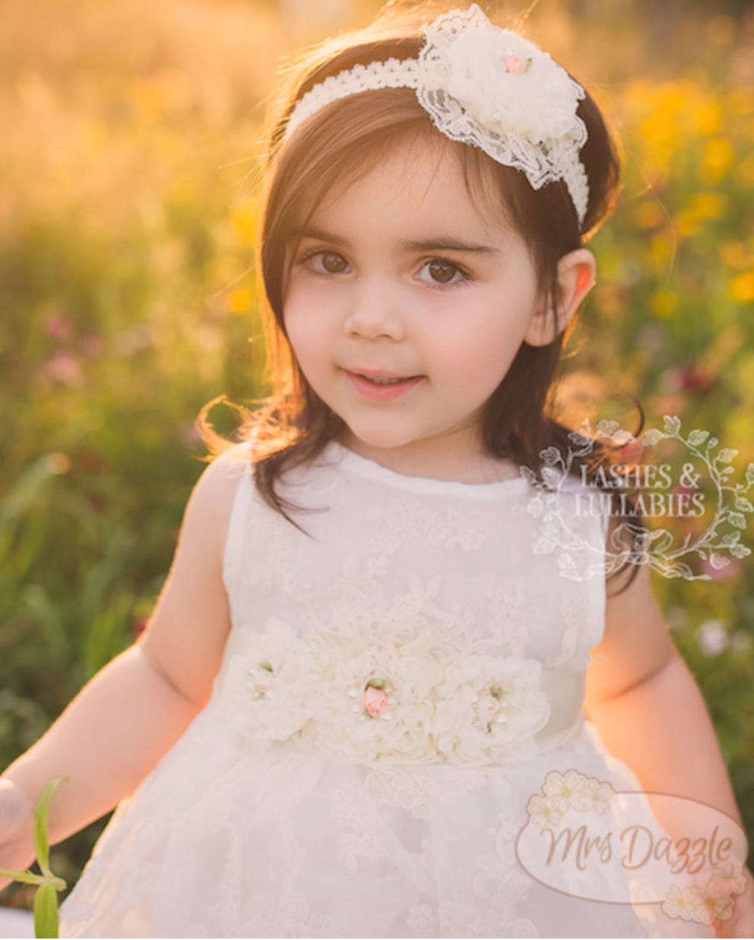 Flower Girl Dressivory Flower Girl Dress Flower Girl Lace Dressgirls Dressesembroidery Lace