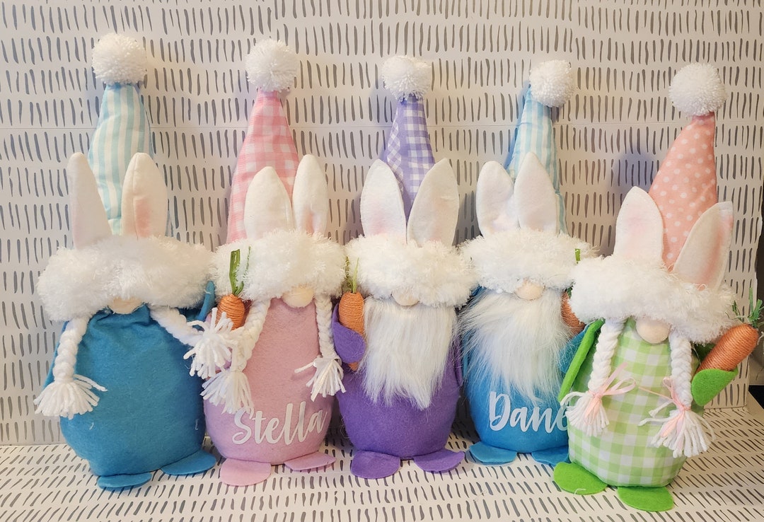 Personalized Gnome Easter Bunny, Custom Gnome Bunny, Easter Gnome ...