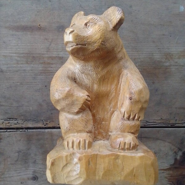 Wood Carved Bears - Etsy