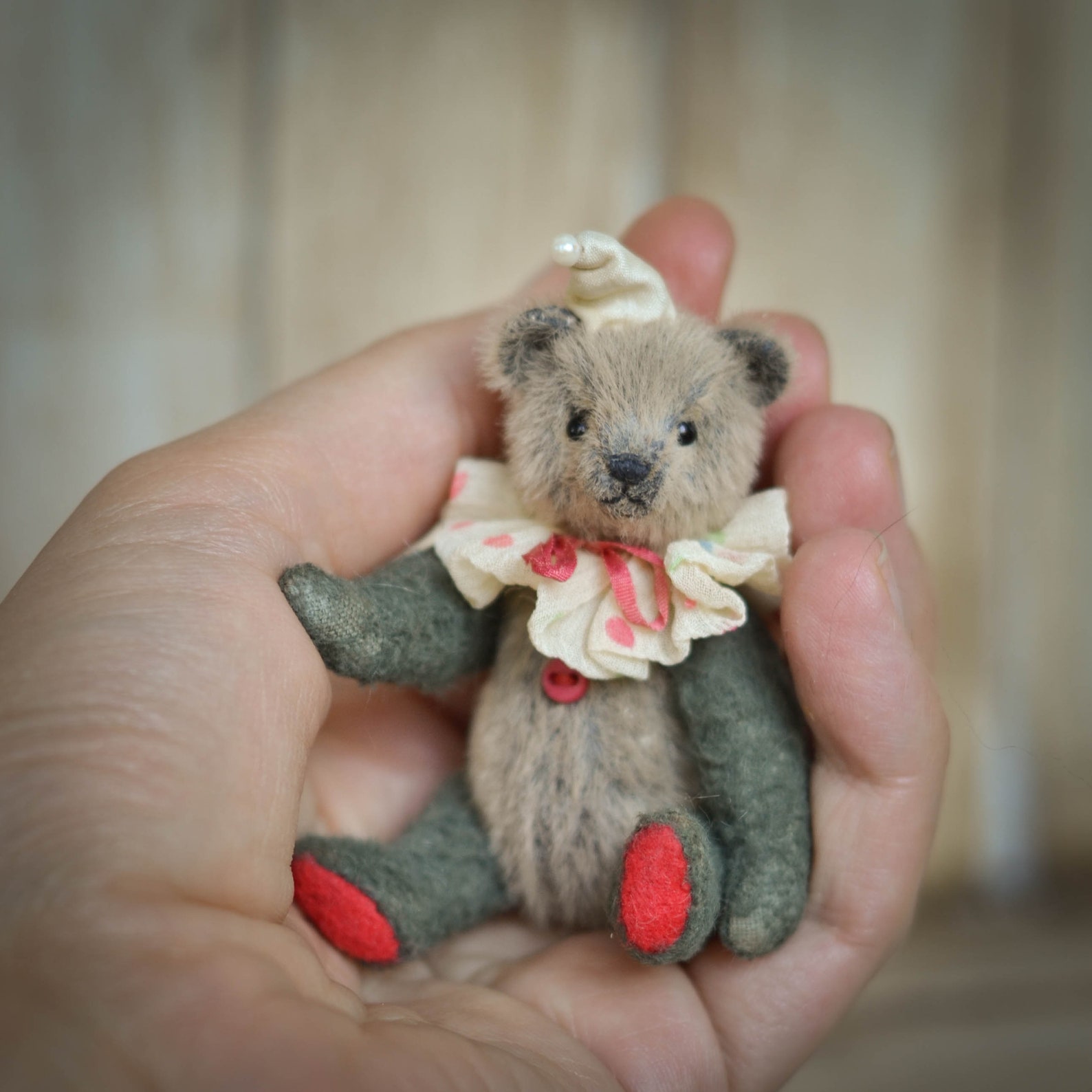Artist Teddy Bear Collin 3in for Dollhouse - Etsy
