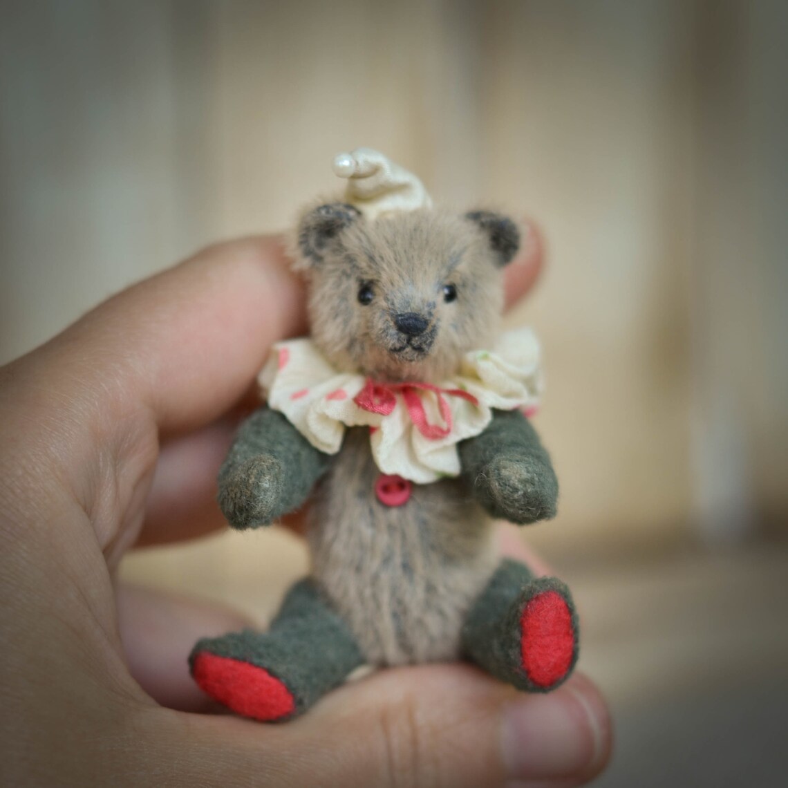 Artist Teddy Bear Collin 3in for Dollhouse - Etsy