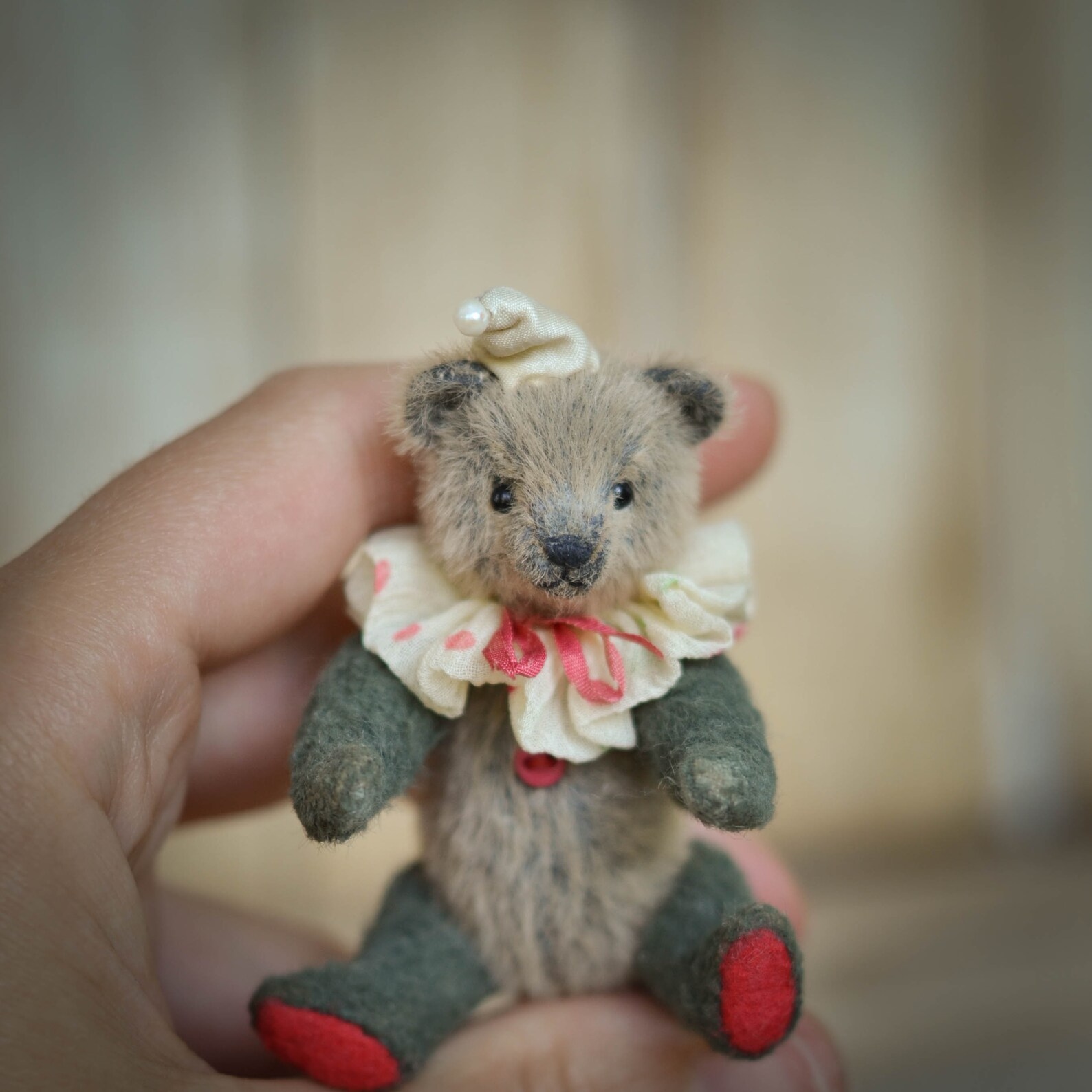 Artist Teddy Bear Collin 3in for Dollhouse - Etsy
