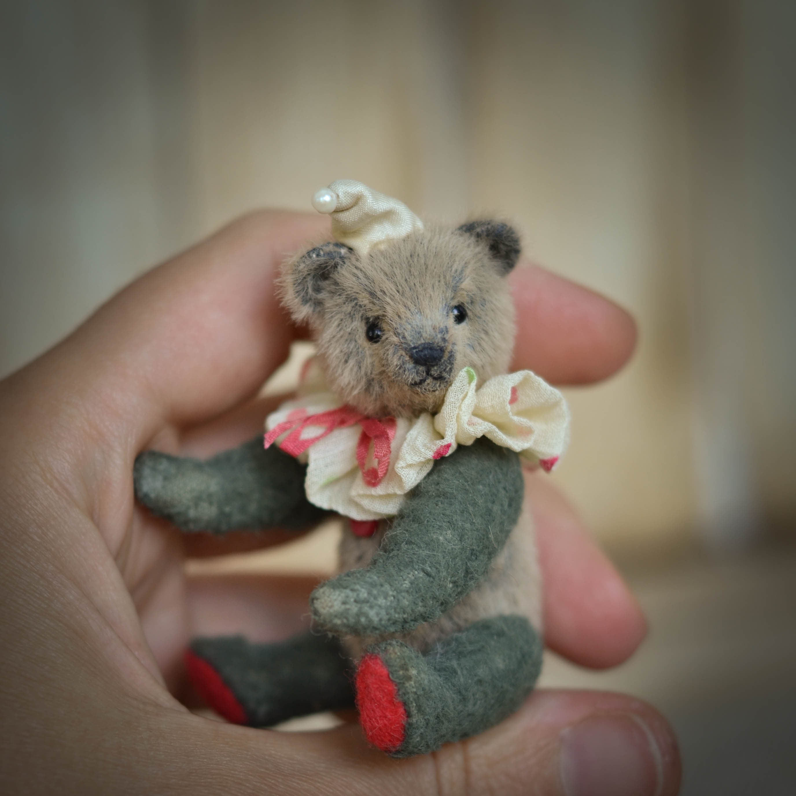 Artist Teddy Bear Collin 3in for Dollhouse - Etsy