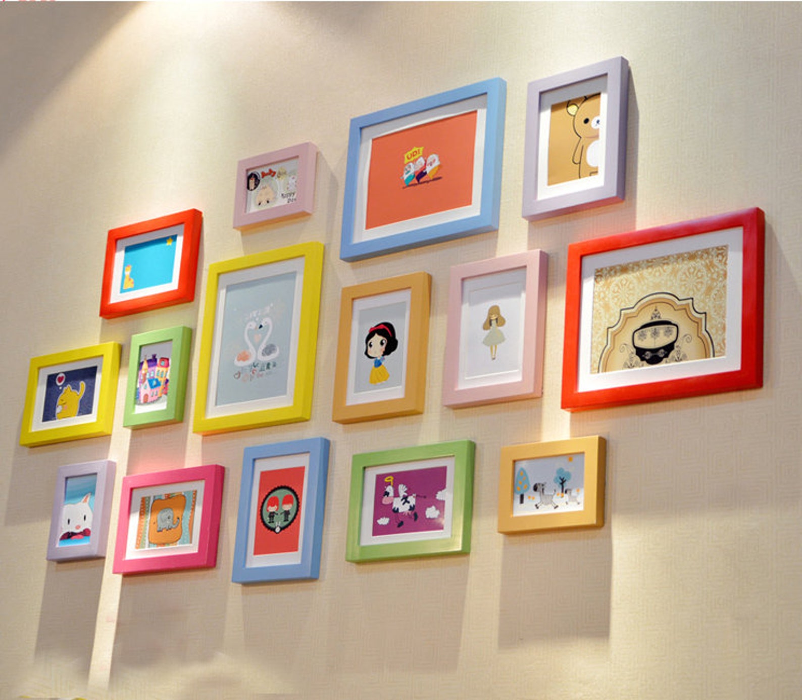 15 Pieces/set Solid Wood Picture Frame Set Colorful Frame - Etsy