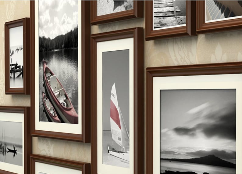 12 Piece/set Solid Wood Picture Frame Set Retro Brown European - Etsy