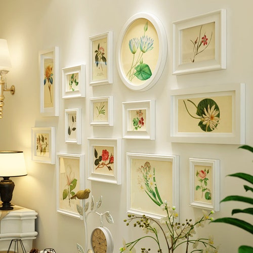 18 Pieces/set Solid Wood Picture Photo Frame Set White Black - Etsy