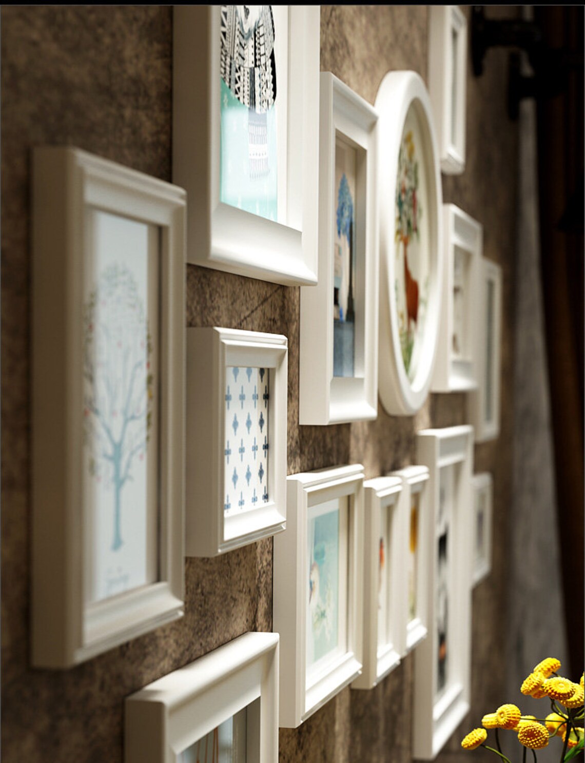 14 Pieces/set Solid Wood Picture Frame Set European White Wall - Etsy