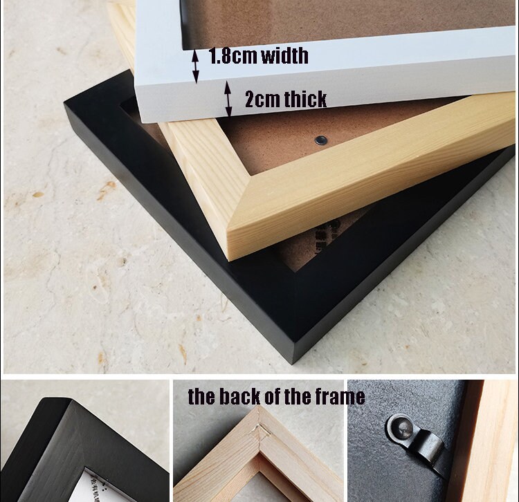 18 Pieces Wood Photo Frame Set White Black Picture Frames Combination ...