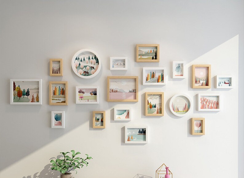 20 Pieces One Set Solid Wood Picture Photo Frame Set White and | Etsy