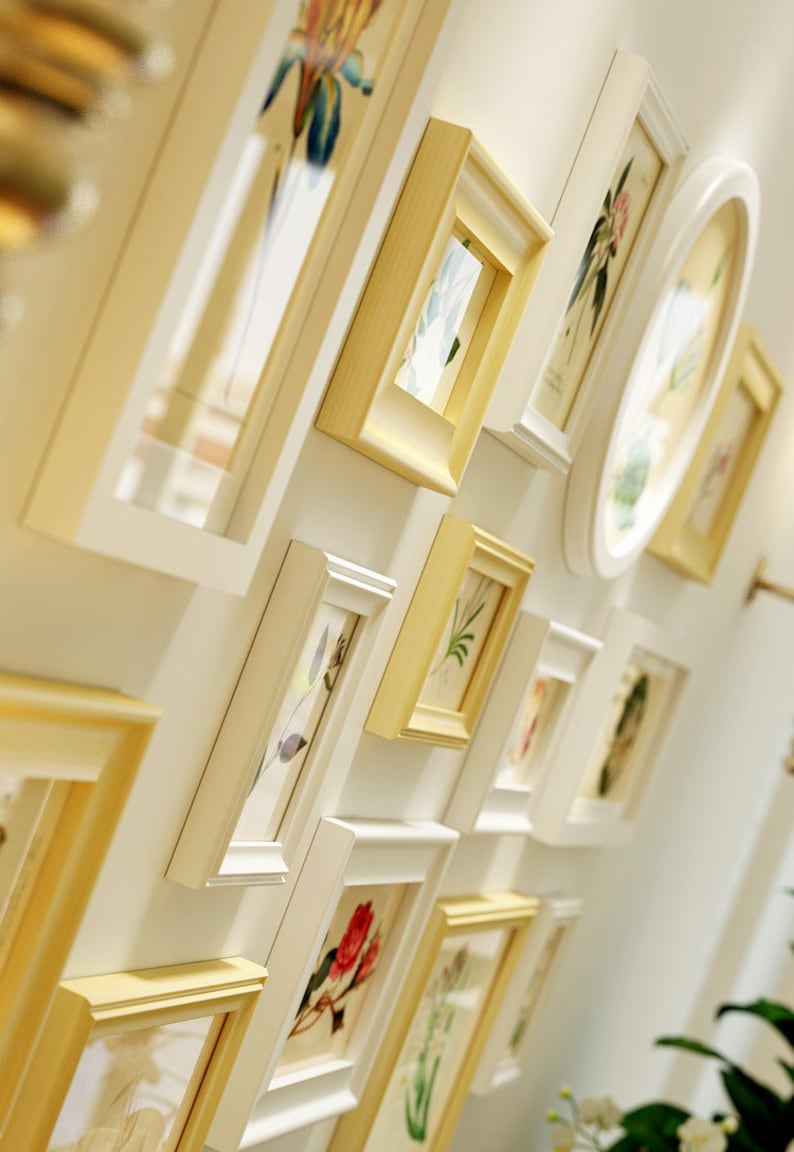 14 Pieces/set Solid Wood Picture Frame Set White Orginal Wall - Etsy