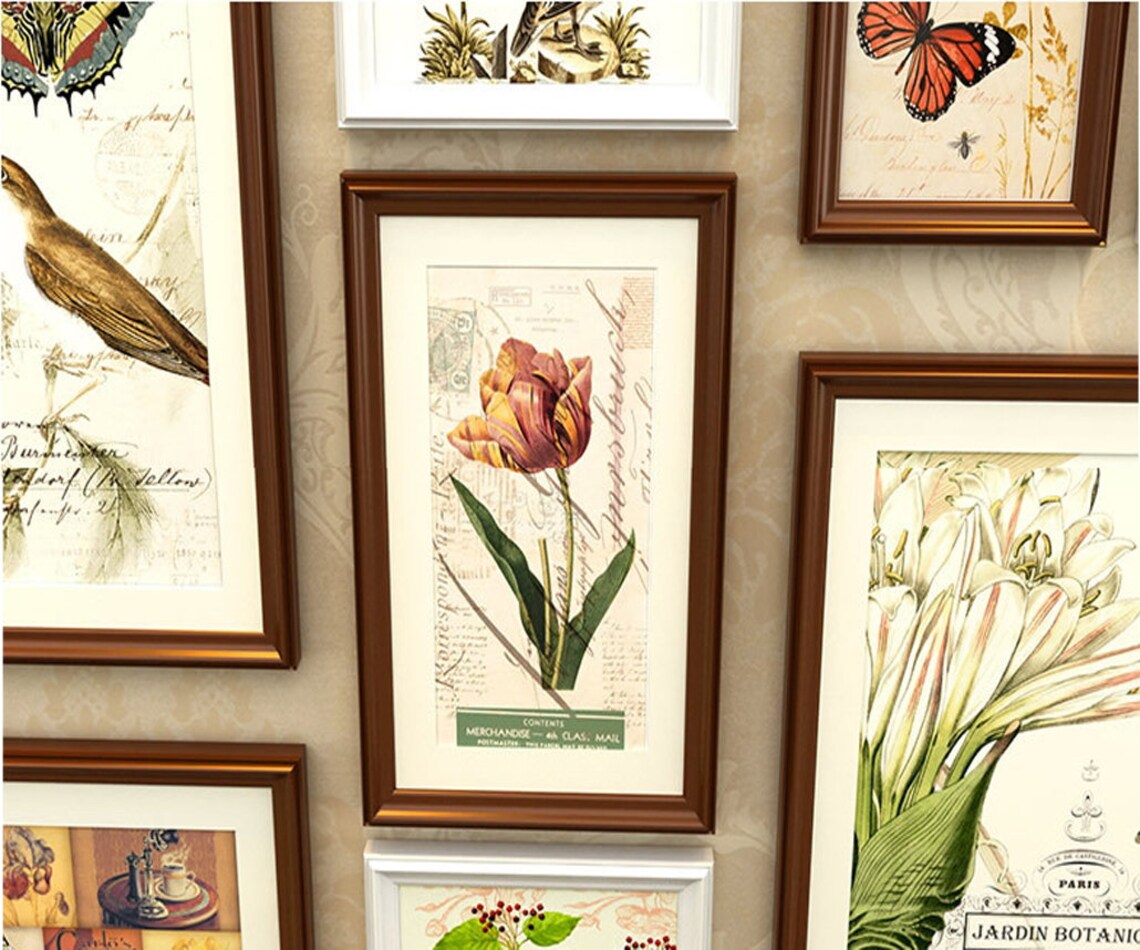 12 Pieces/set Solid Wood Picture Frame Set Retro Brown - Etsy