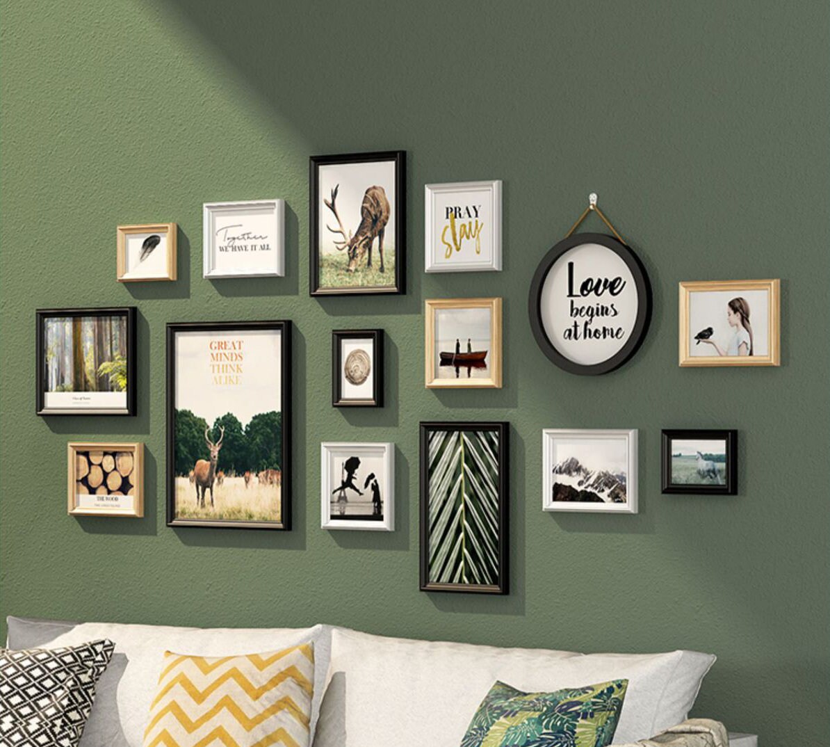 15 Pieces/set Solid Wood Picture Frame Set White Black Brown - Etsy