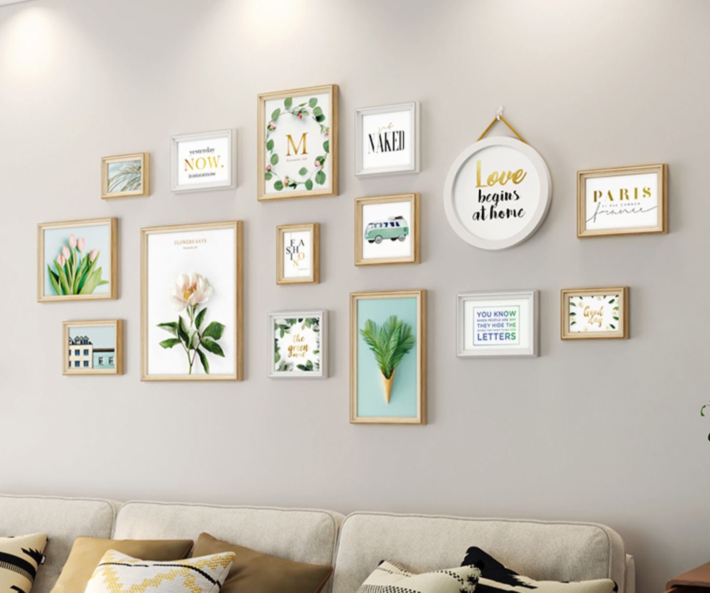 15 Pieces/set Solid Wood Picture Frame Set White Black Brown - Etsy